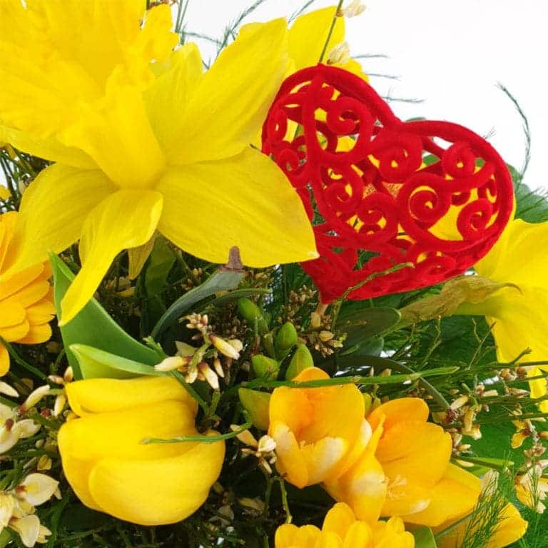 Strahlender Frühling mit Herz - Blumen flowerpower Graz